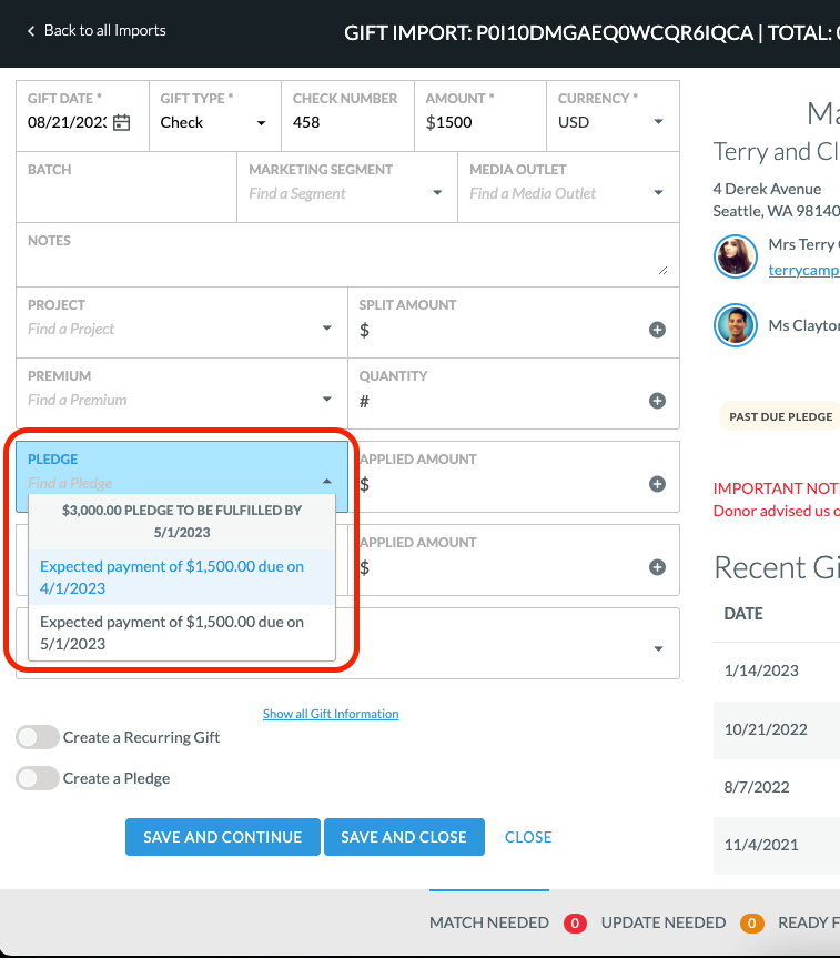 Managing Pledge Payments – Virtuous