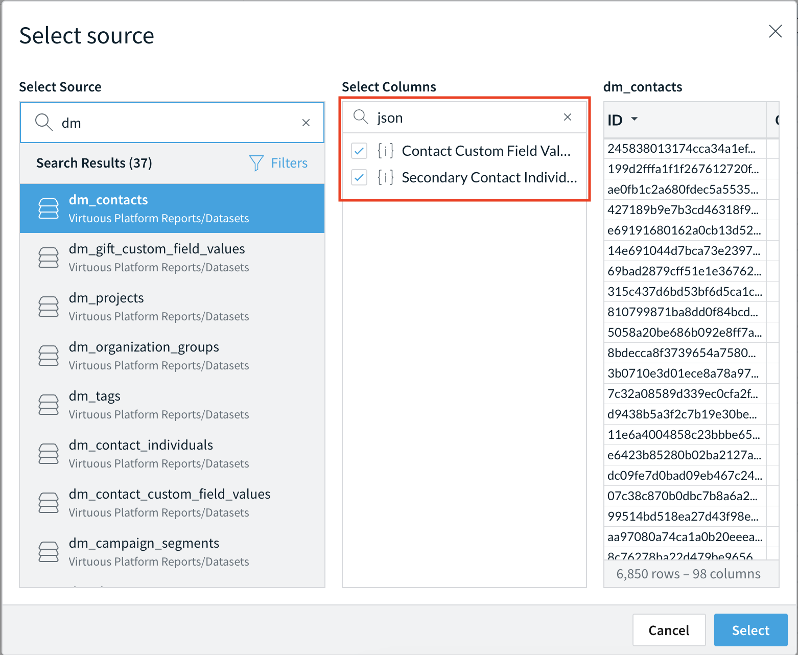 How Do I Include Custom Fields In Virtuous Bi Data Sets Virtuous
