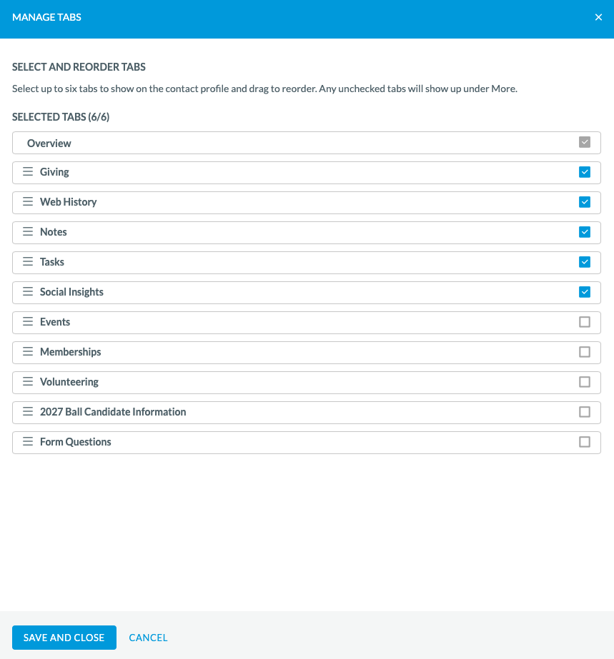 How Do I Customize Contact Profile Tabs? – Virtuous