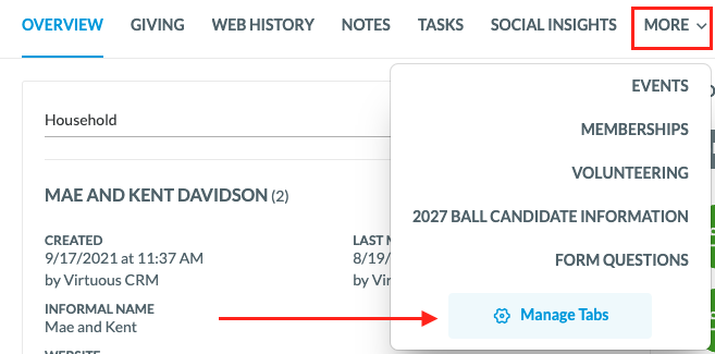 How Do I Customize Contact Profile Tabs? – Virtuous