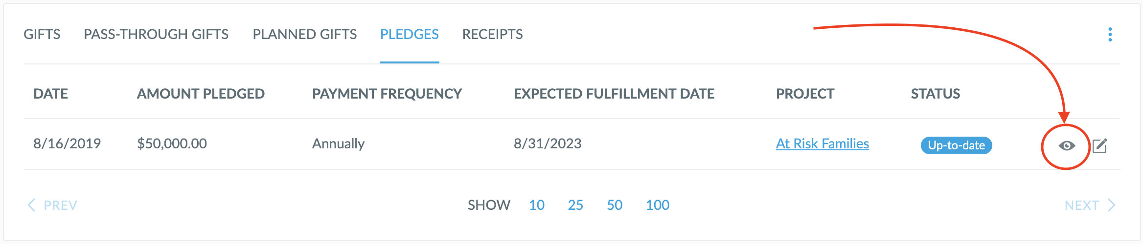 Managing Pledge Payments – Virtuous