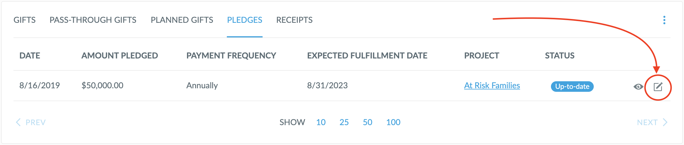Managing Pledge Payments – Virtuous