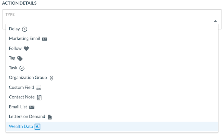 Workflow Actions - Wealth Data – Virtuous